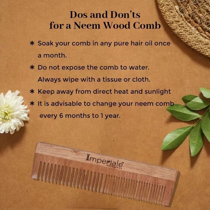 Neem Wood Comb Double Teeth - Imperiale Botanique